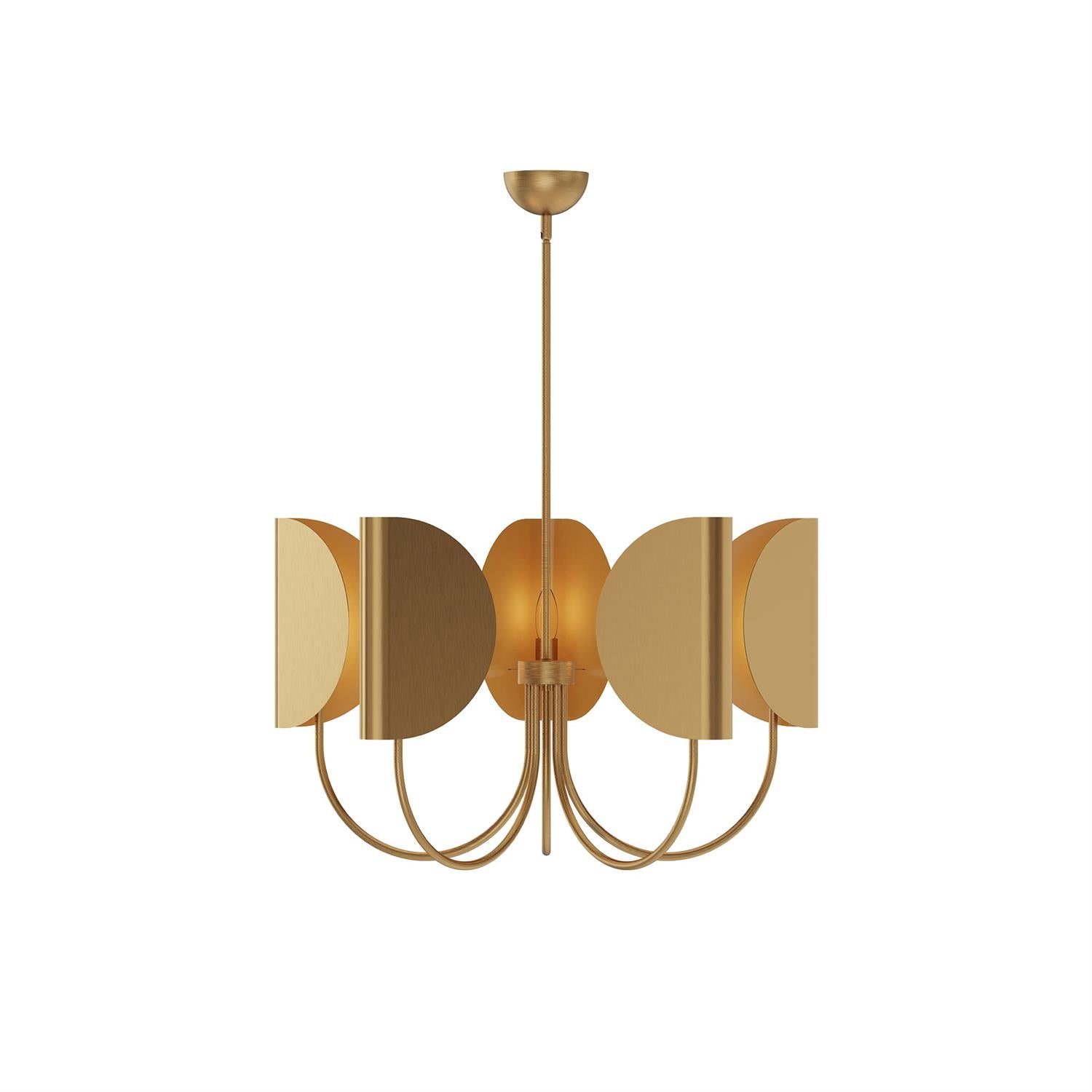 Chandelier Brass Fabric Traditional Leaf Living Room | Lamp Copper